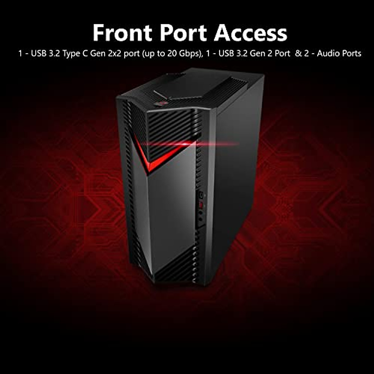 Acer Nitro 50 N50-650-UR12 Gaming Desktop | 13th Gen Intel Core i5-13400F 10-Core Processor | NVIDIA GeForce RTX 3050 | 16GB 3200MHz DDR4 | 1TB PCIe Gen 4 SSD | Intel Wi-Fi 6E AX211 | Windows 11 Home