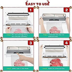 Vacuum Sealer Machine,Air System Vacuum Sealer with Dry, Moist & Pulse 3 Modes,with Bag Storage and Built-in Cutter,Food Sealer with Consecutive Seals