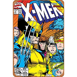 Shvieiart Vintage Metal Tin Sign Retro Metal Sign X-Men Issue No11 Wolverine Gambit Rogue Psylocke Poster Home Bar Pub Garage Decor Gifts Home Wall Art Decoration 8x12 INCH