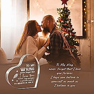 Gifts for Boyfriend, Husband Gifts, Birthday Gifts for Him Boyfriend, Unique I Love You Mens Acrylic Keepsake - Husband Birthday Gifts, Anniversary Valentines Day Gifts for Him, To My King