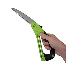 Garden Guru Folding Pruner Saw with Ergonomic Handle & Safety Lock – Non Slip – Rust Resistant Hardened Steel – Professional Grade Sawtooth Blade – for Pruning Trimming Camping Clearing