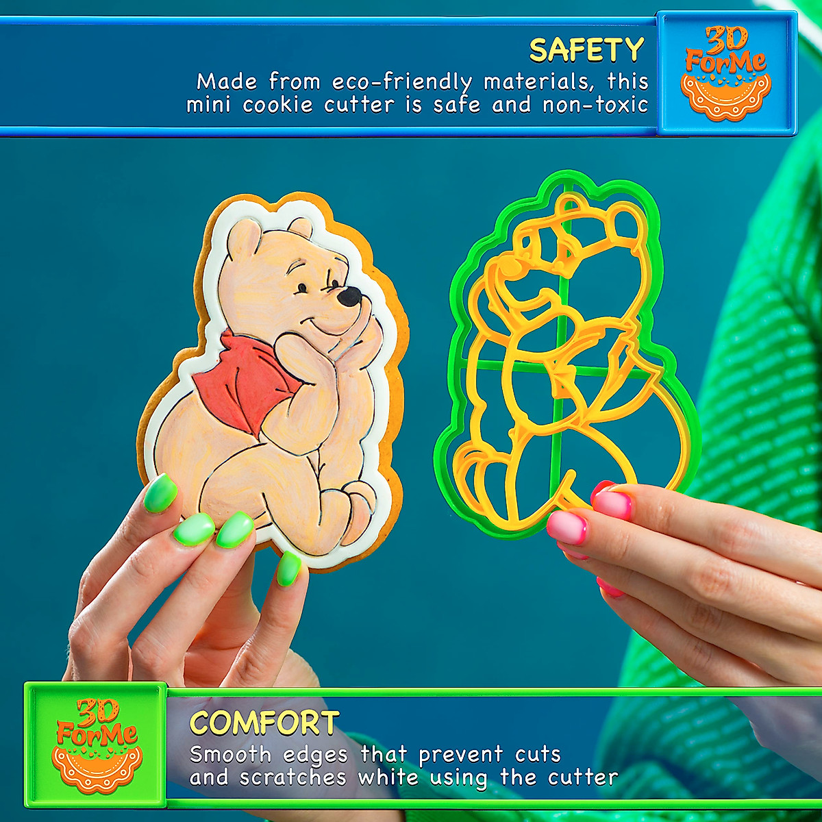 Cookie Cutter by 3DForme, Winny The Pooh Cake Fondant Frame Mold for Buscuit