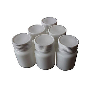 12 PCS 150 ML 5 OZ Plastic White Bottles Empty Container with Screw Cap Solid Powder Case Refillable Storage Holder Sample Jar for Dispense Different Items
