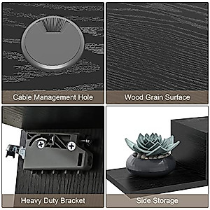 ChooChoo Floating TV Stand Shelf, Wall Mount Entertainment Center Media Console for Living Room, Bedroom, Black