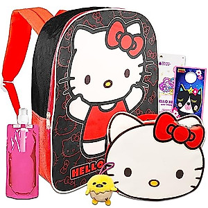 Hello Kitty Backpack and Lunch Box Set - Bundle with Hello Kitty Backpack, Lunch Bag, Water Bottle, Stickers, More | Hello Kitty Backpack for School