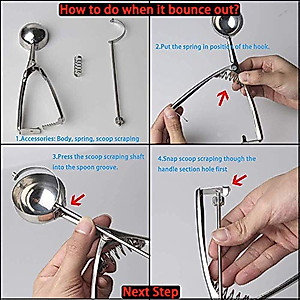 Cookie Scoop Set 3 PCS, with Trigger Large-Medium-Small Size for Kitchen Family Ice Cream Cookie Cupcake Muffin Meatbal multipurpose tainless Steel Ice Cream Scooper