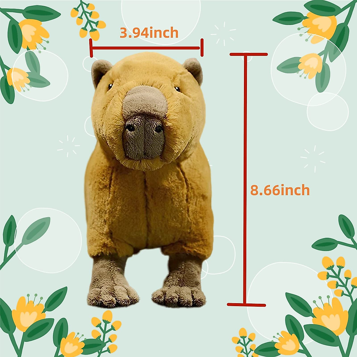 FRANKIEZHOU Realistic Capybara Plush Toy 12”,Lifelike Rodent Capybara Stuffed Animals,Pillow Plush,Soft Wild Animals Crawling Capybara Stuffed Toys,Plushie Toys,Gifts for Kids,Baby Gift, Cry Babies