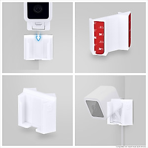 BRAINWAVZ Screwless Corner Mount for Wyze Cam v3 & v4, VHB Stick On - Easy to Install, No Tools Needed, No Mess, No Drilling, Strong Adhesive Mount, White