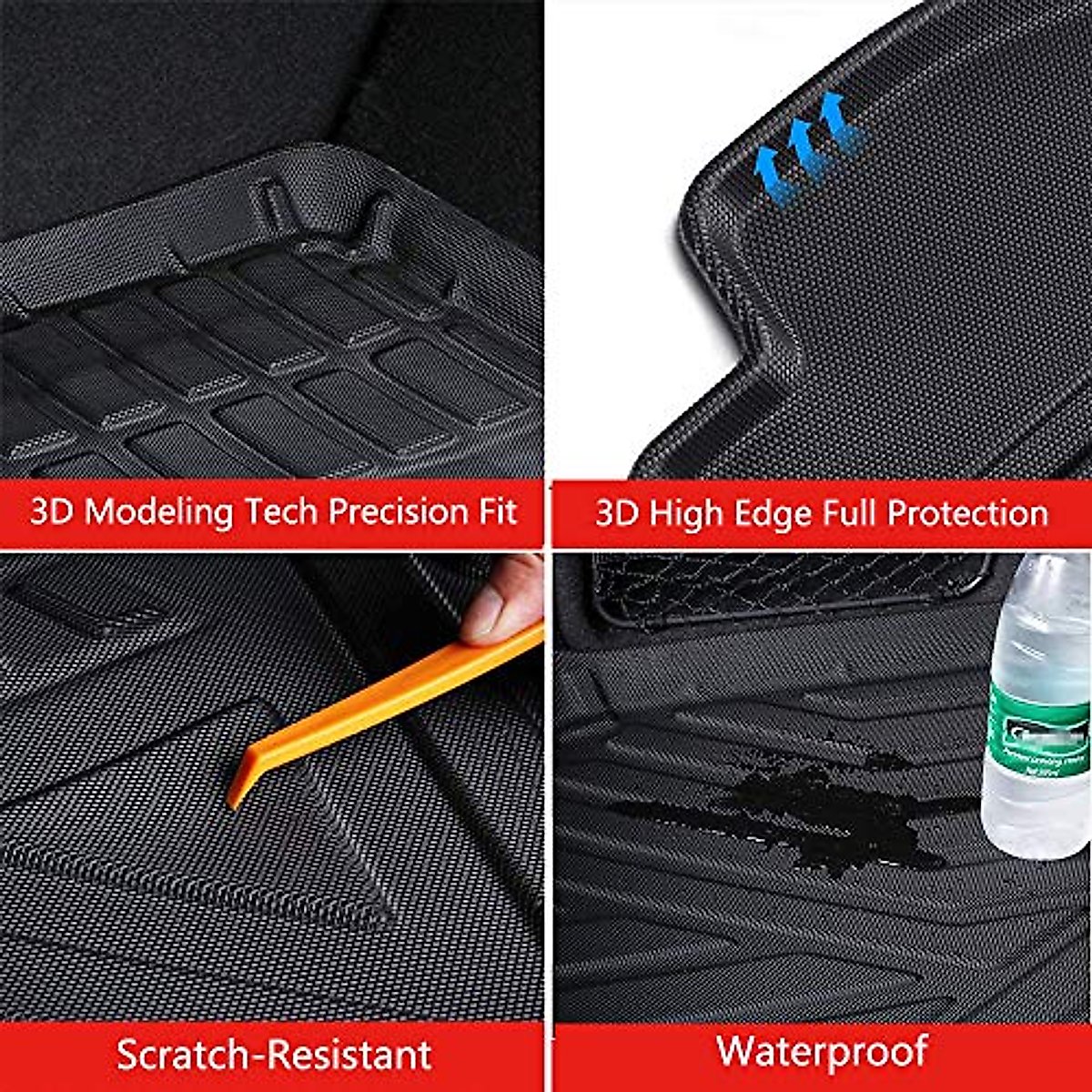 Edge Cargo Liners - All-Weather Tech Rear Trunk Tray Cargo Mats Protector Compatible with 2015-2023 Ford Edge with 5 Seats,Not for Titanium Model,3D Waterproof Durable Odorless TPO Accessories