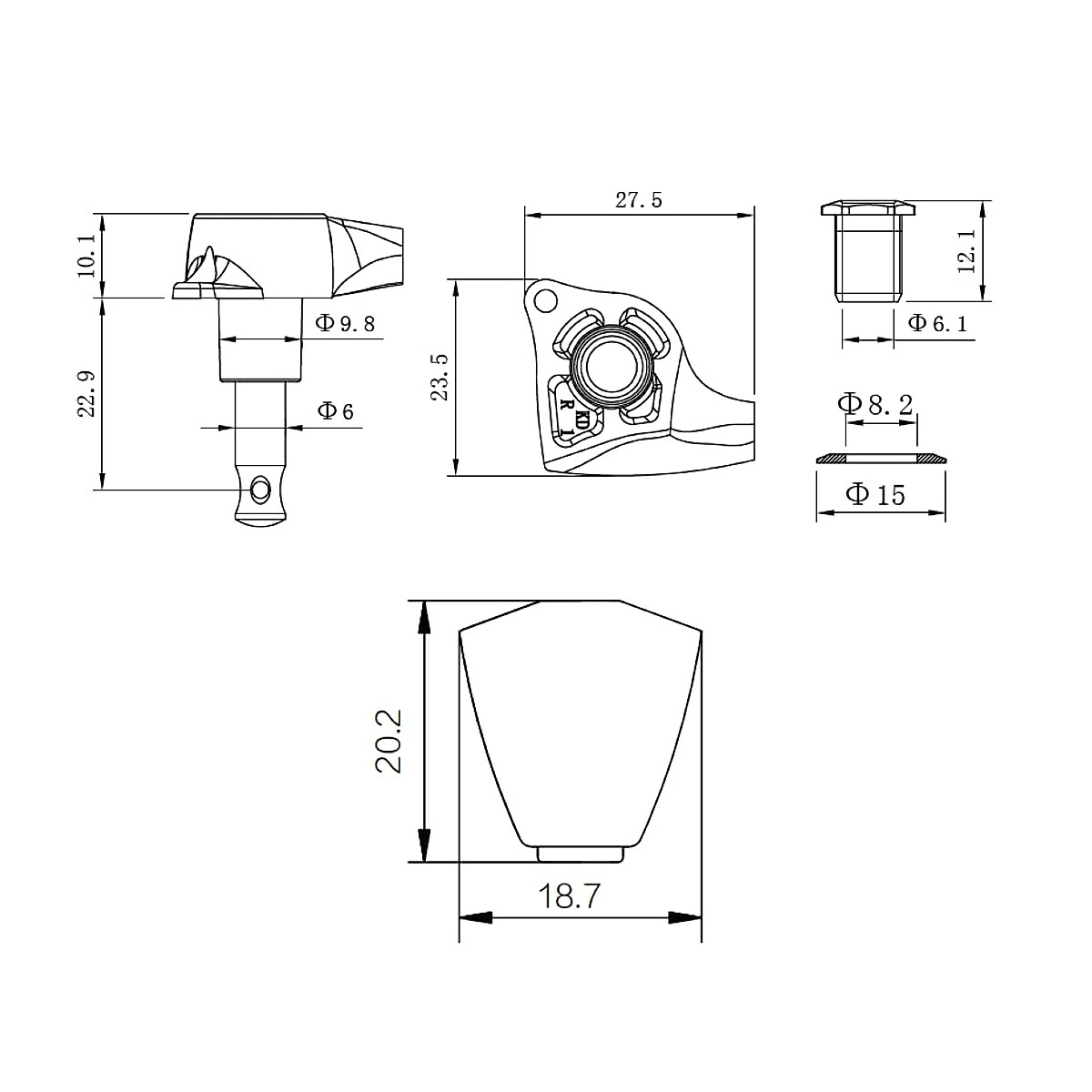 Guyker Guitar Machine Heads (3L + 3R) – 1:21 Sealed Tuning Key Pegs Tuners Set with Tulip Shaped Knob Replacement for ST Tele SG Style Electric or Acoustic Guitars – Chrome