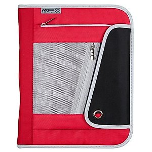 Mead 1-1/2Inch Zipper Binder, 3 Ring Binder, Heavy Duty, PRO Platinum, Red/Black (72860)