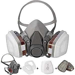 [Half mask respirator] Reusable Half Face Cover 6200 spray mask for spraying Painting.Chemical Machine Polishing.Welding. Woodworking and Other Work Protection (7 in 1 )Medium