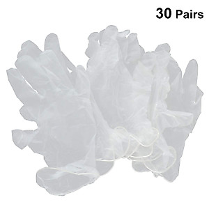 Lurrose 1 Box Rubber Gloves Transparent Handwear Mitten Tattoo Gloves for Home Nail Beauty Food Kitchen Cooking Cleaning