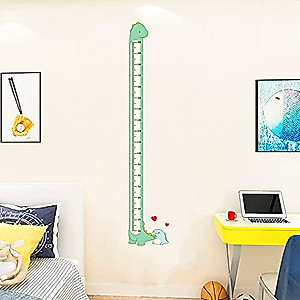 SUPERDANT 2 Sheets/Set Cartoon Height Growth Chart Wall Sticker Green Cute Cartoon Dinosaur Self-Adhesive Height Wall Decal for Play Room Nursery Bedroom Living Room Decor 35"x12"