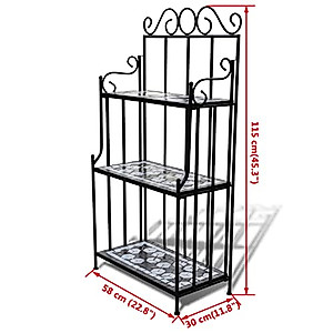 ZQQLVOO Mosaic Side Table Plant Table,Plant Rack,Plant Display Stand,Multi-Purpose Plant Stand,Flower Stands,For Backyard,Garden, Balcony,Terrace, Terracotta