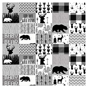 Soimoi Lumberjack Print Precut 10-inch Cotton Fabric Quilting Squares Charm Pack DIY Patchwork Sewing Craft
