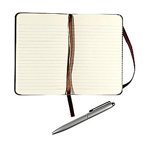 C.R. Gibson Genuine Bonded Leather Journal, By Markings, Smyth Sewn Binding, 192 Ivory Colored Ruled Pages, Pocket On Inside Back Cover, Measures 3.5" x 5.5" - Small Brown (MJ3-4792)