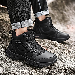 GEXECEUSS Men's Hiking Boots Ankle Boots Lightweight Breathable Outdoor Backpacking Trekking Walking Shoes Tactical Combat Boots