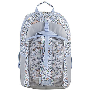 FUEL Lunch Backpack Set Teens Student Water Resistant Bookbag Bag Soft Reusable Insulated Cooler Lunch Box Thermal Travel Office Lunch Bag, Light Blue Magic Donuts