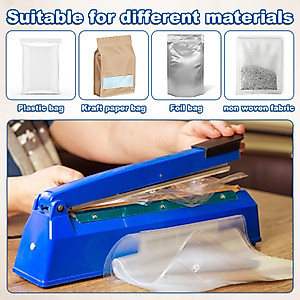 6pcs Impulse Sealer Replacement Parts, 12 Inch Teflon Cloth Strips Heat Seal Strips Square Sealing Element Grip Impulse Foodsaver Repair Accessories Kit for Most 200/300 Type Hand Heat Sealers