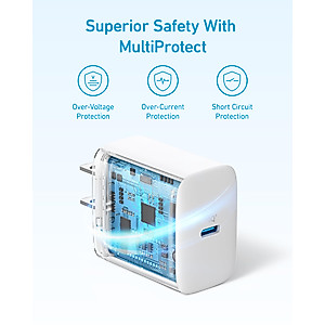 Anker 20W USB C Fast Wall Charger Block for iPhone 15/15 Plus / 15 Pro / 15 Pro Max/iPad Pro/AirPods Pro 2 and More (5 ft Cable Included)