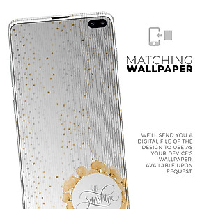 DesignSkinz Karamfila Yellow & Gray Floral V7 Protective Vinyl Decal Wrap Skin Cover Compatible with The Samsung Galaxy S20 (Screen Trim & Back Glass Skin)