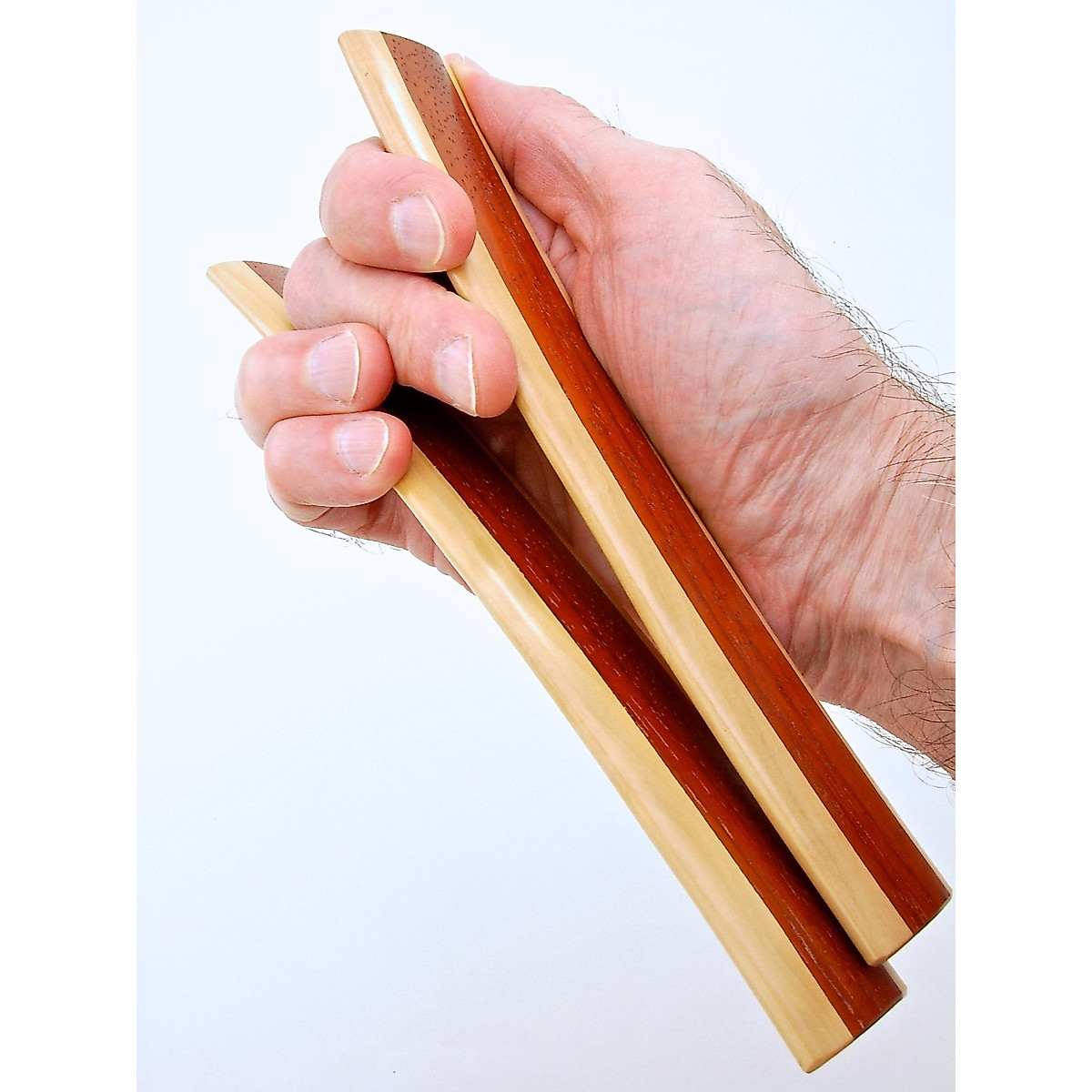 Pea Patch Minstrel-style Laminated "Duo-tone" Boxwood-Padauk Bones, wide