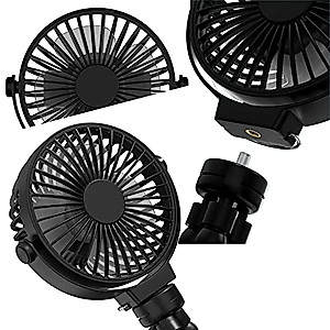 Portable Fan, Handheld fan, Mini Fan, Table Fan with 3 Speed, Flexible Tripod Clip on Bed Desk Bike Crib Treadmill Stroller, 180° Adjustable USB Fan, Personal Fan for Office Home Outdoor (white)