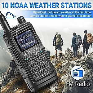 Baofeng Radio UV-5R Upgrade Ham Radio Long Range Two Way Radio UV-17R Walkie Talkies for Adults Dual Band USB Charger 999 Channels VOX with Earpiece,Flashlight Li-ion Battery