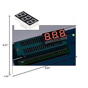 Bettomshin 4Pcs LED Digital Dispaly Common Cathode 10 Pin 2 Bit 1.34 x 0.94 x 0.31inch(LxWxH) 0.56" Red Display Digital Dispaly 5621AH