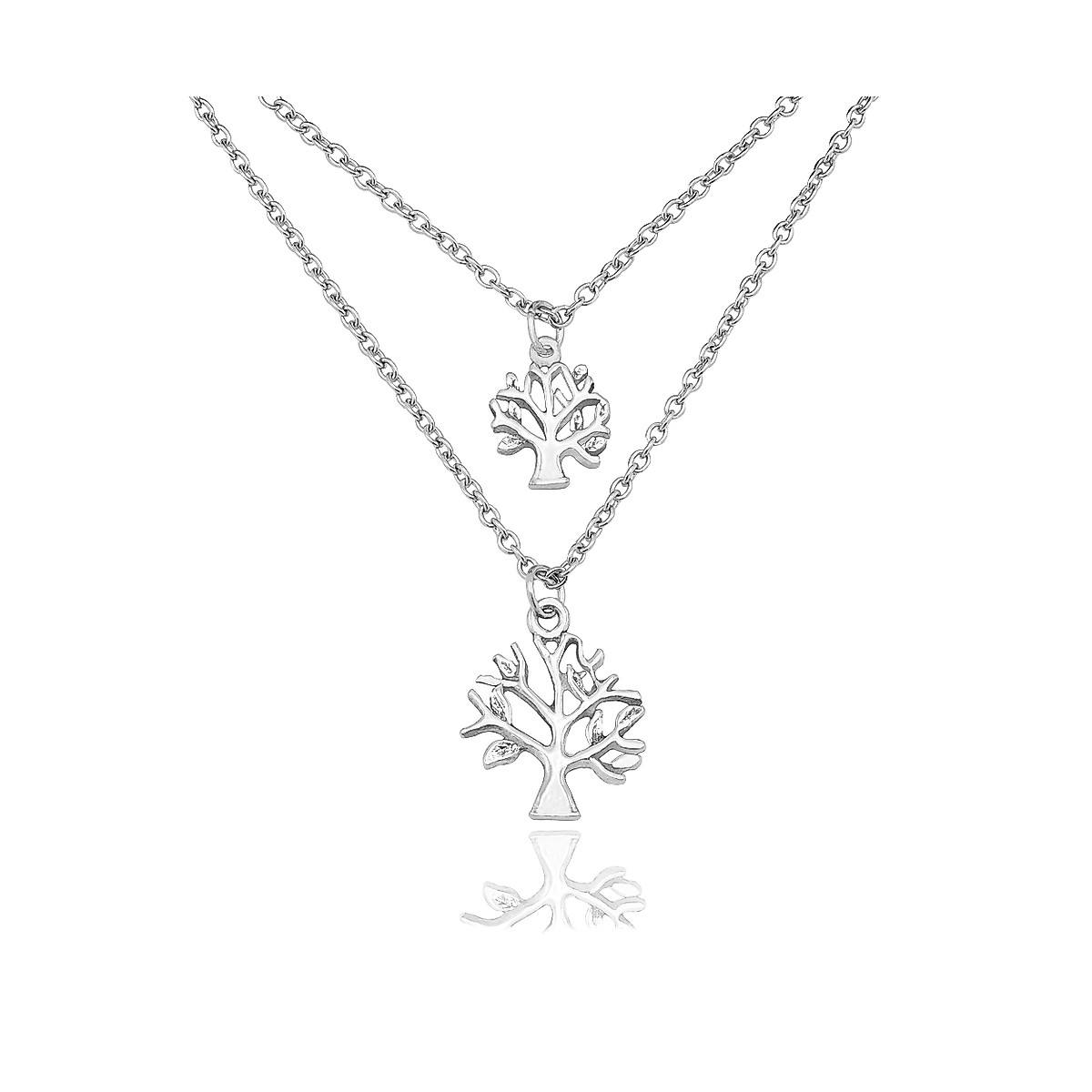 quan jewelry Tree of Life Pendant Mom and Me Jewelry, Necklace Set for 2, Birthday and Christmas Presents for Mother and Daughters, with Inspiration Quote on Greeting Card