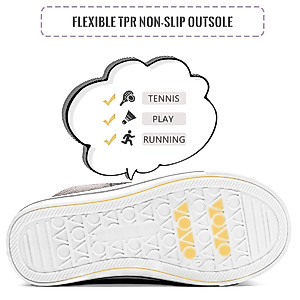 K KomForme Kids Sneakers for Boys and Girls Toddler Canvas High Top Walking Causal Shoes with Zipper Grey