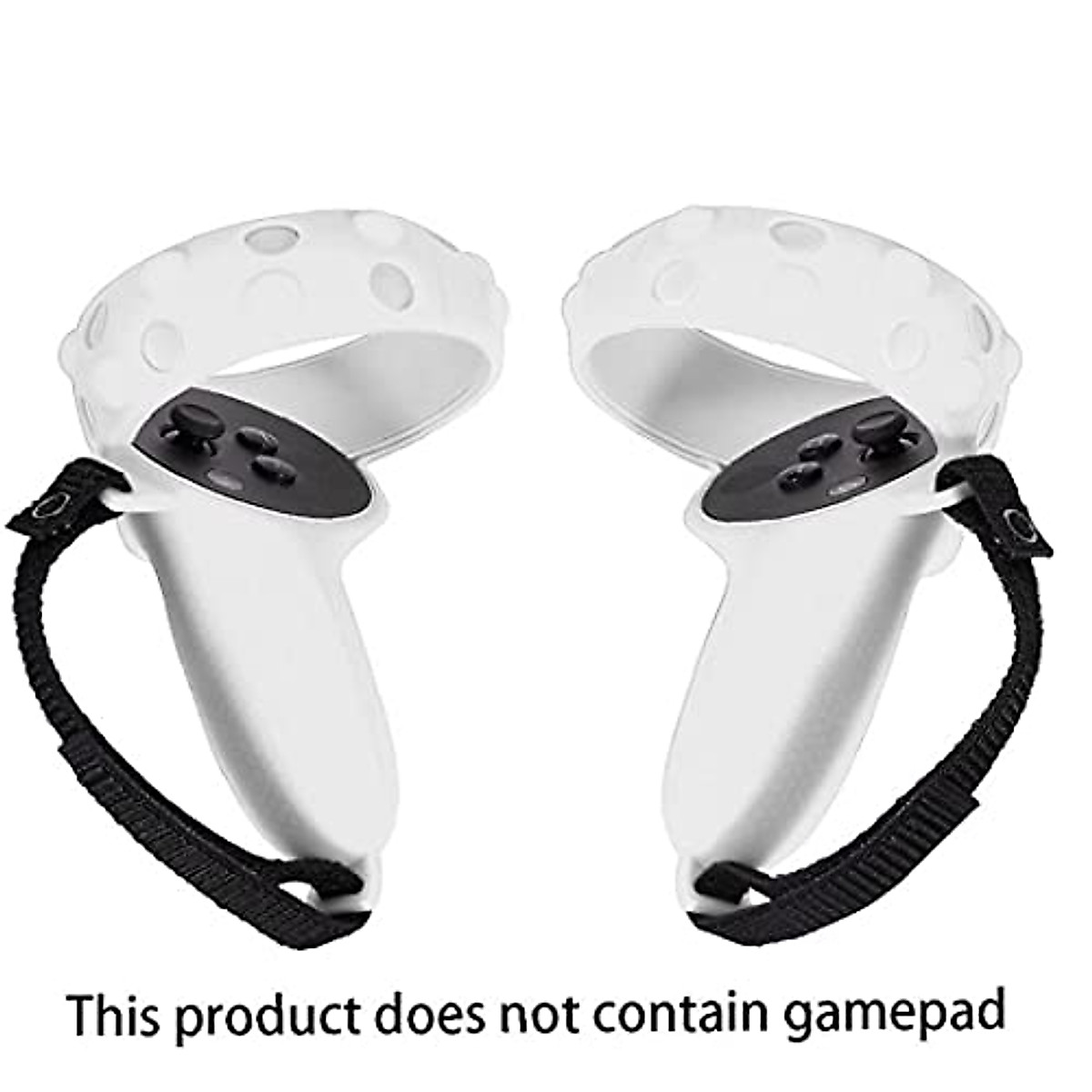 VR Controller Cover Compatible with Oculus Quest 2 Protective Ring Cover Silicone Handle Cover Grip Cap for Headphones White 1 Pair Game Component
