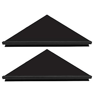 evron Wall Mount Corner Shelf,Easy to Install Metal Front Floating Corner Shelf with Self-Adhesive Tapes (Black Frosting Right-Angled Set of 2)