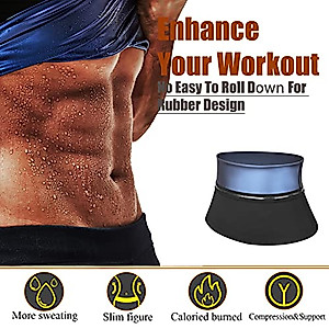 huiming Waist Trimmer for Men, Waist Trainer Sauna Belt, Neoprene-Free Waist Cincher, Sauna Slimming Belt Sauna Sweat Workout Shaper (2X-Large/3X-Large) Black