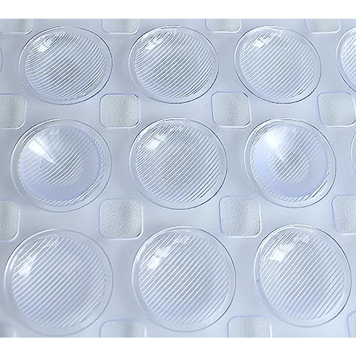 Splash Home Poz Bathtub Mat Non-Slip, Shower Mat with 86 Suction Cups and Drain Holes Bath Mat for Tub, 26.5 L x 14.25 W Inches, Machine Washable, PVC - Clear