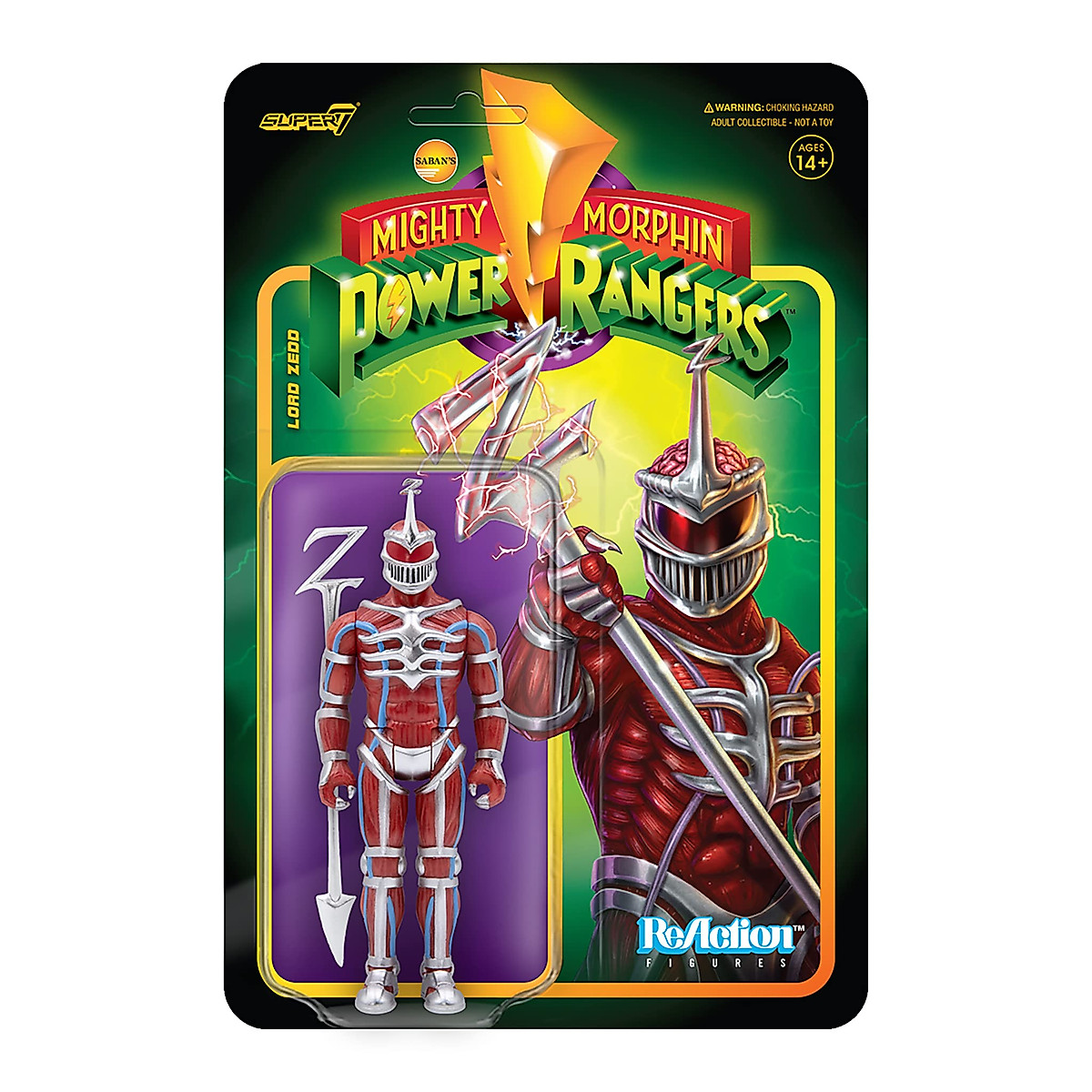 Super7 Mighty Morphin Power Rangers Lord Zedd - 3.75" Power Rangers Action Figure with Accessory Classic TV Show Collectibles and Retro Toys