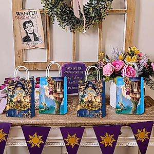 DeEnj 16PCS Tangle Rapunzel Party Bags,Princess Rapunzel Party Bags Rapunzel Tangled Princess Party Gifts Bags Goodie Bags for Kids Party Supplies