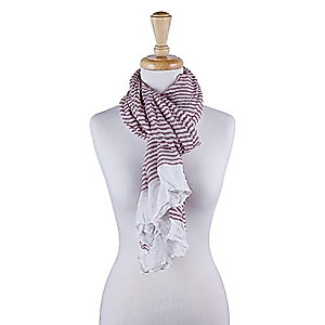 Hadley Wren Women's Lightweight Summer Insect Shield Scarf, Red Stripes, One Size