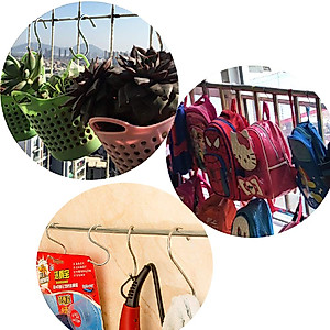 GCA 10 Pack 304 Stainless Steel Heavy-Duty S Shaped Hooks Kitchen Pot Pan Hanger Clothes Storage Rack