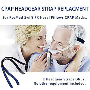 Swift FX CPAP Mask Headgear Strap, Replacement Headgear Straps Compatible with ResMed Swift FX Nasal Pillow, 2 Pack