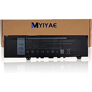 MYIYAE 38Wh F62G0 39DY5 Laptop Battery for Dell Inspiron 13 7000 i7373 7373 7386 2-in-1, 7370 7380 5370 P83G P87G P91G P83G001 P83G002 P87G001 Vostro 13 5370 D1525S D1505G R1605S F62GO 11.4V 38Wh