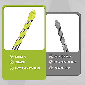 Masonry Drill Bit Set & Concrete Drill Bit 11Piece,Chrome Plated with Industrial Strength Carbide Tip,for Tile,Glass.Brick,Wall,Acrylic,Plastic,Wood,Aluminum Alloy,Thin Iron Plate,Concrete by CSOOM