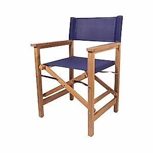SeaTeak Director's Chair | with DURASLING Fabric Seat Cover | Foldable Director’s Chair | Blue | 34.5" L x 23.75" W x 20.5" H
