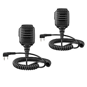 Retevis Walkie Talkie Speaker Mic,IP54 Waterproof Shoulder Speaker Microphone Compatible with Baofeng UV-5R RT22 RT21 RT68 H-777 RT22S RB29 RT86 RT-5R RT19 RT27 Two Way Radios (2 Pack)