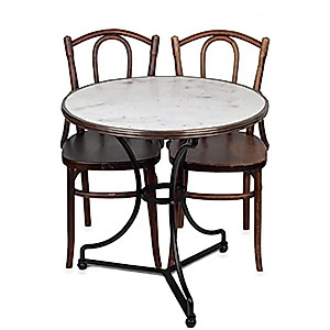 French Bistro Table (Geridon) 28", White Marble, by Bonnecaze