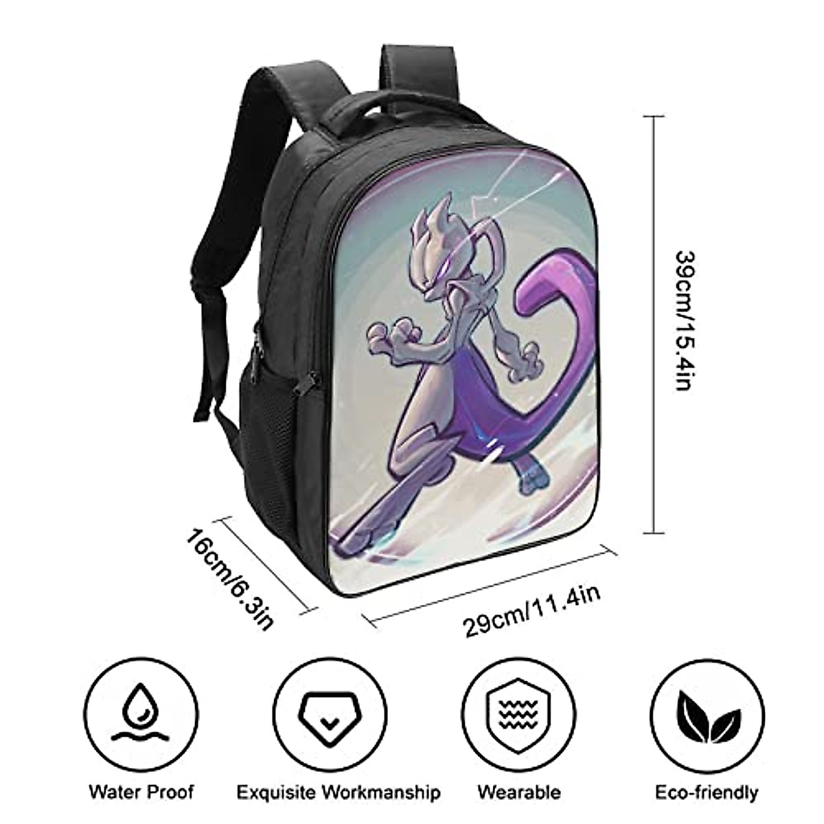 Backpack Casual Shoulders Bag Vintage Schoolbag Laptop for Boys Girls 16"