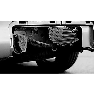MULL USA Map Flag Metal Trailer Hitch Cover Heavy Duty for Trucks Cars SUV (Fits 2" Receiver, Black Map Flag)
