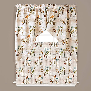 SKL Home by Saturday Knight Ltd. Le Jardin Tier Curtain Pair, 57 inches x 36 inches, Multicolored
