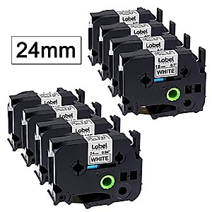 241 251 Compatible Label Tape Replacement for Brother P-Touch Label Tape Replacement TZe241 TZe-251 TZ-251, 18mm 24mm Standard Laminated Tape, 8-Pack